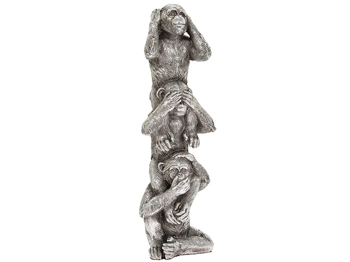 Silver Three Wise Monkeys Figurine Ornament - Carlys